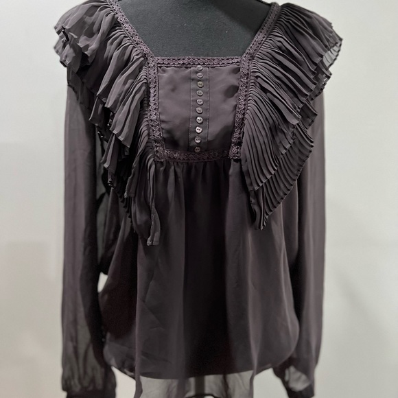 Dex | Tops | Decent Charcoal Grey Sheer Top | Poshmark